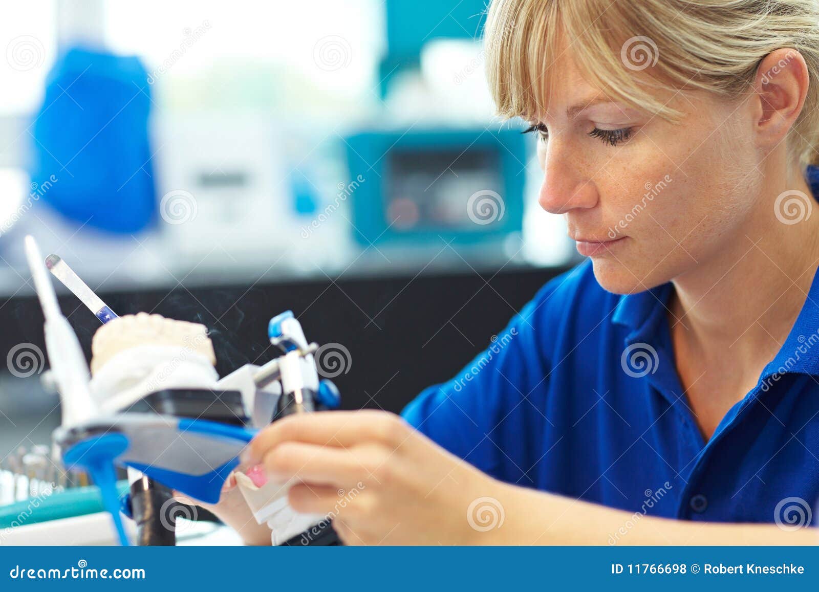 Dental Technician with Crown Stock Photo - Image of medicine, dental ...