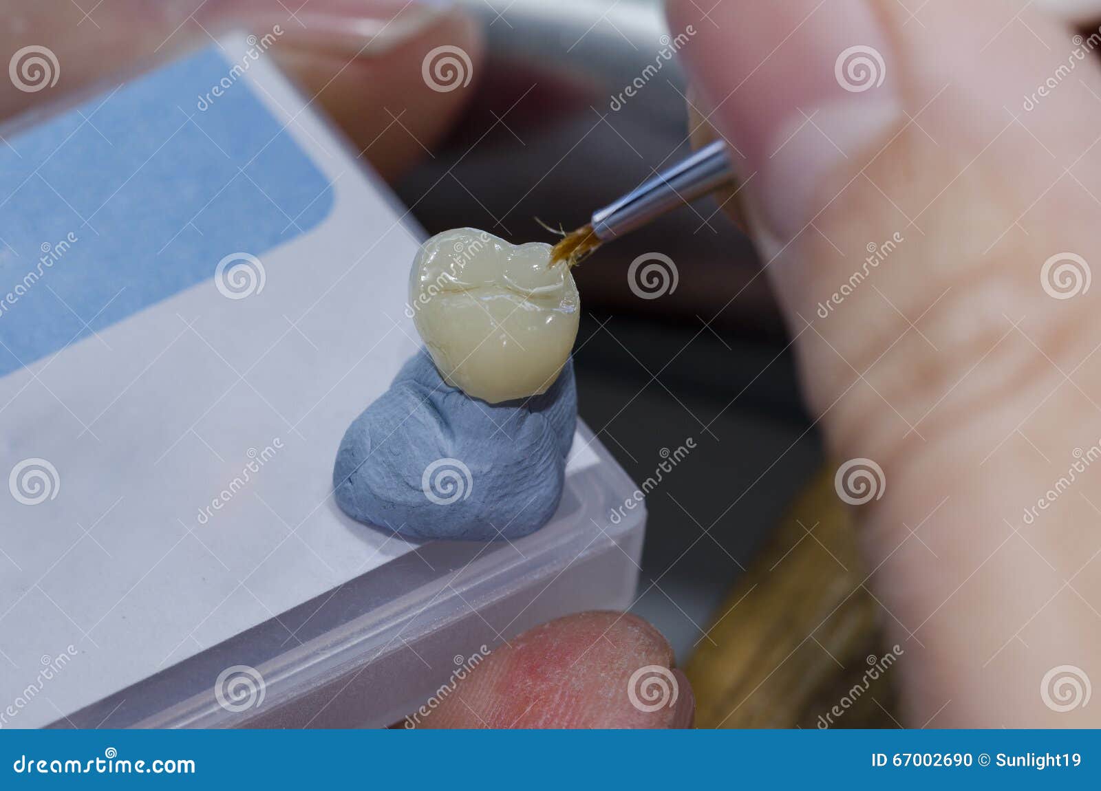 Dental Technician is Making-up a Tooth. Stock Photo - Image of doctor ...