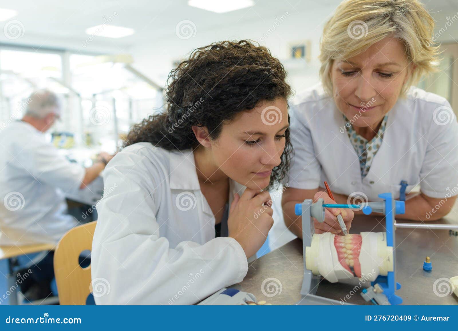 Dental Technician Painting Tooth during Work Stock Image - Image of ...