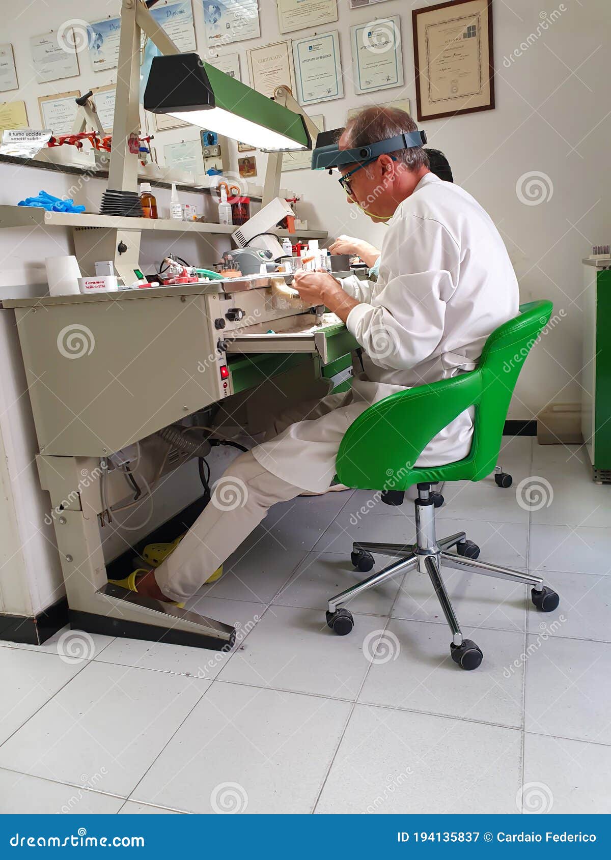 Dental Technician at Work on the Bench Editorial Photography - Image of ...