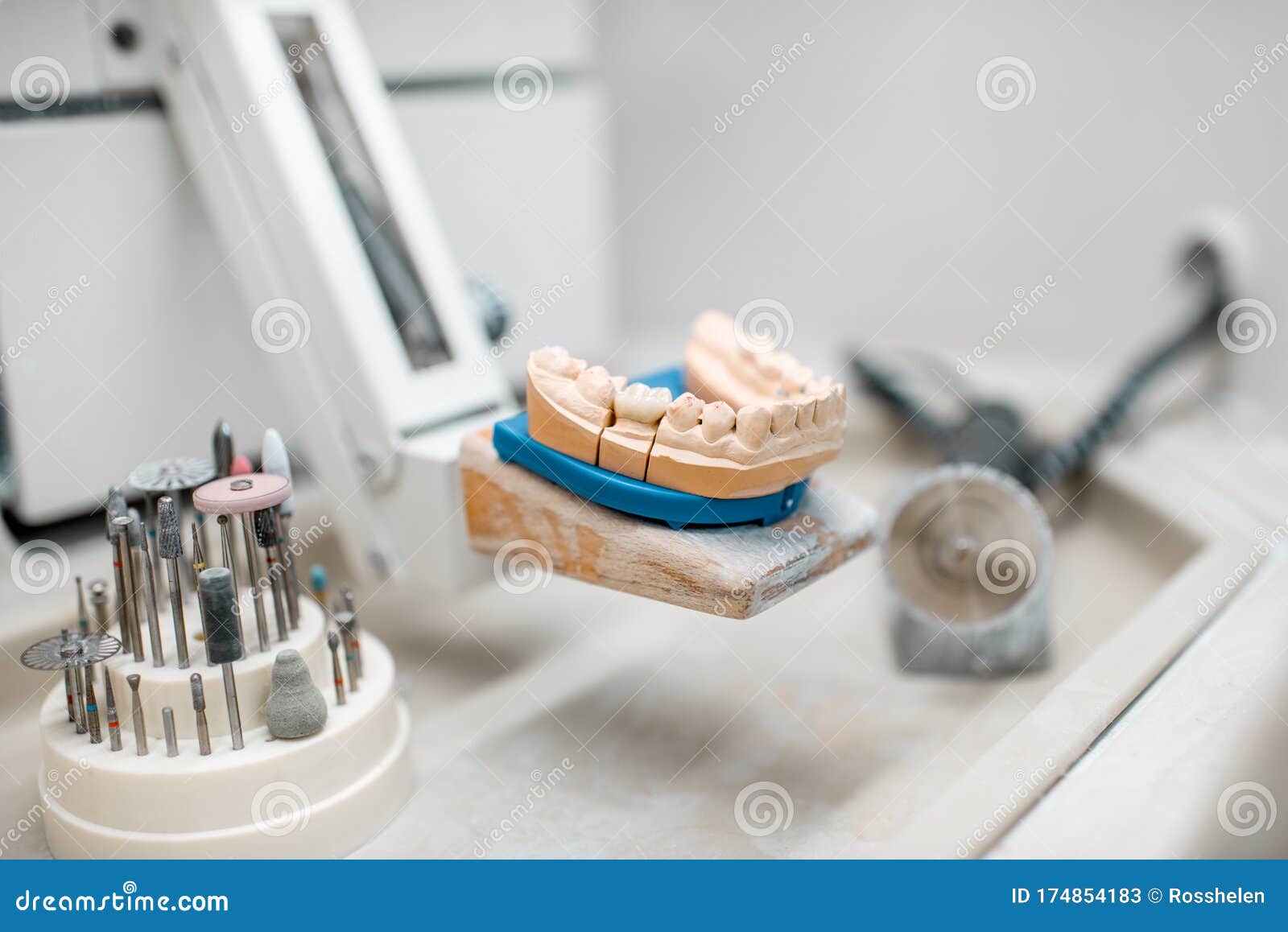 Dental Technician Working Place at the Laboratory Stock Image - Image ...