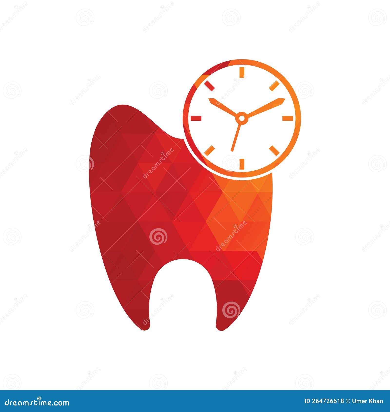 Dental Time Vector Logo Design Template. Stock Vector - Illustration of ...