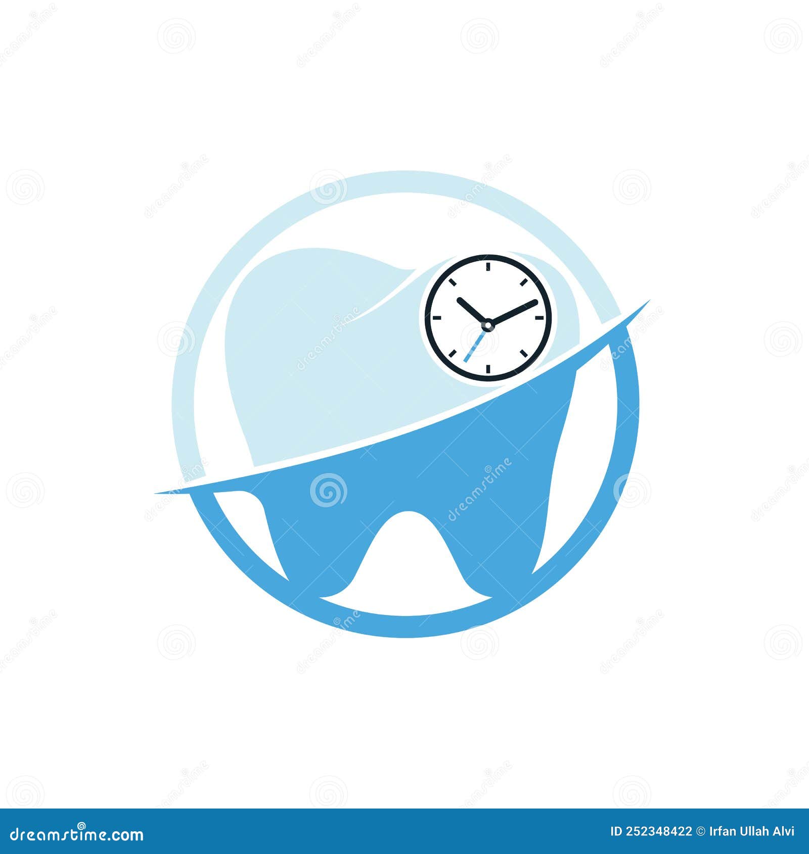 Dental Time Vector Logo Design Template. Human Tooth and Clock Icon ...