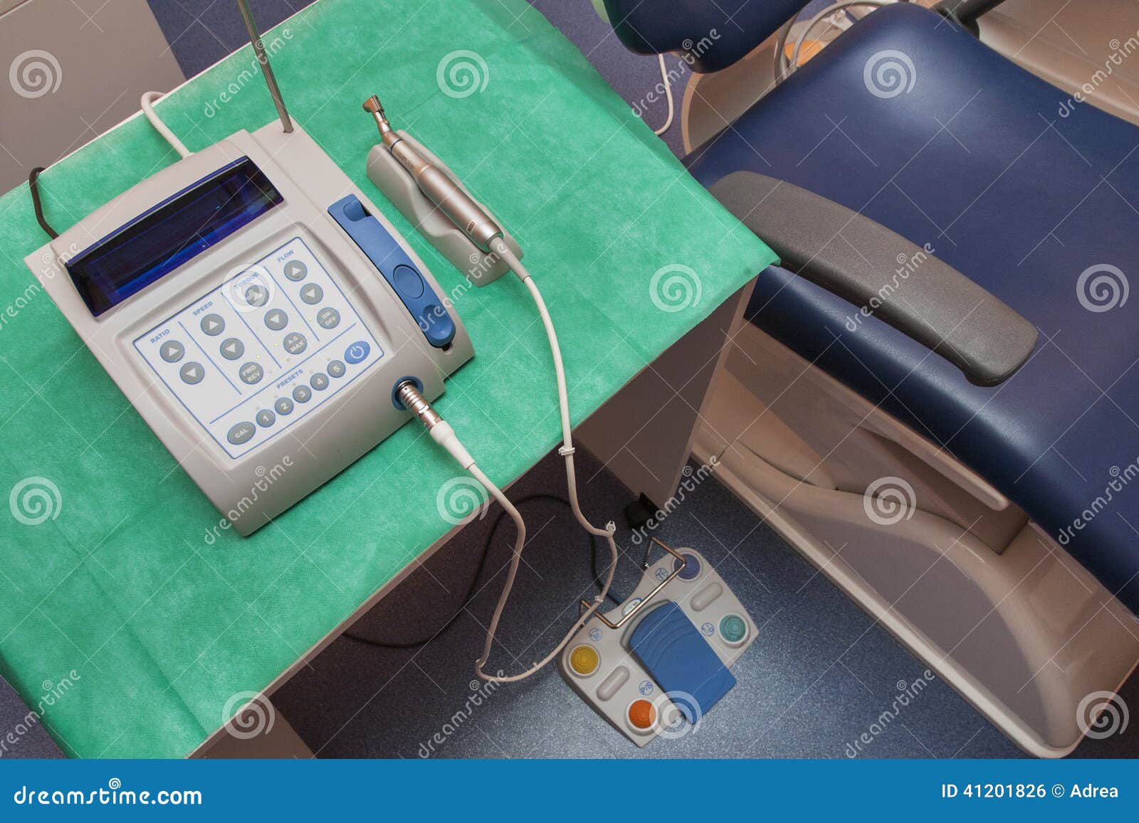 Dental Electric Handpiece Connected To a Speed Measuring Unit Stock ...