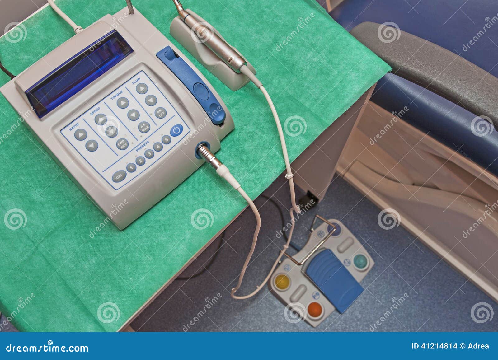 Dental Electric Handpiece Connected To a Speed Measuring Unit Stock ...