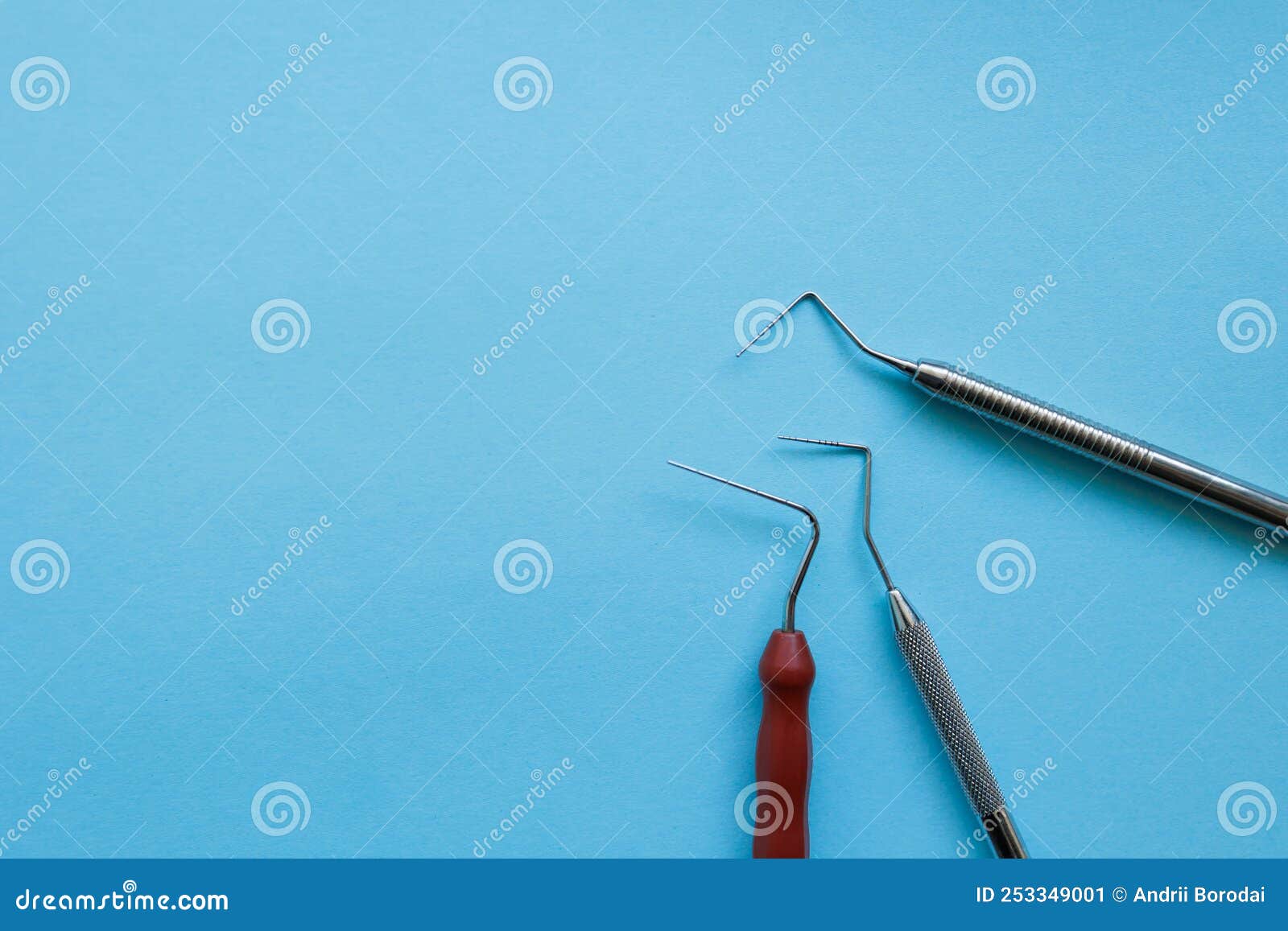 Dental Tools on Blue Background. Stock Image - Image of tools ...