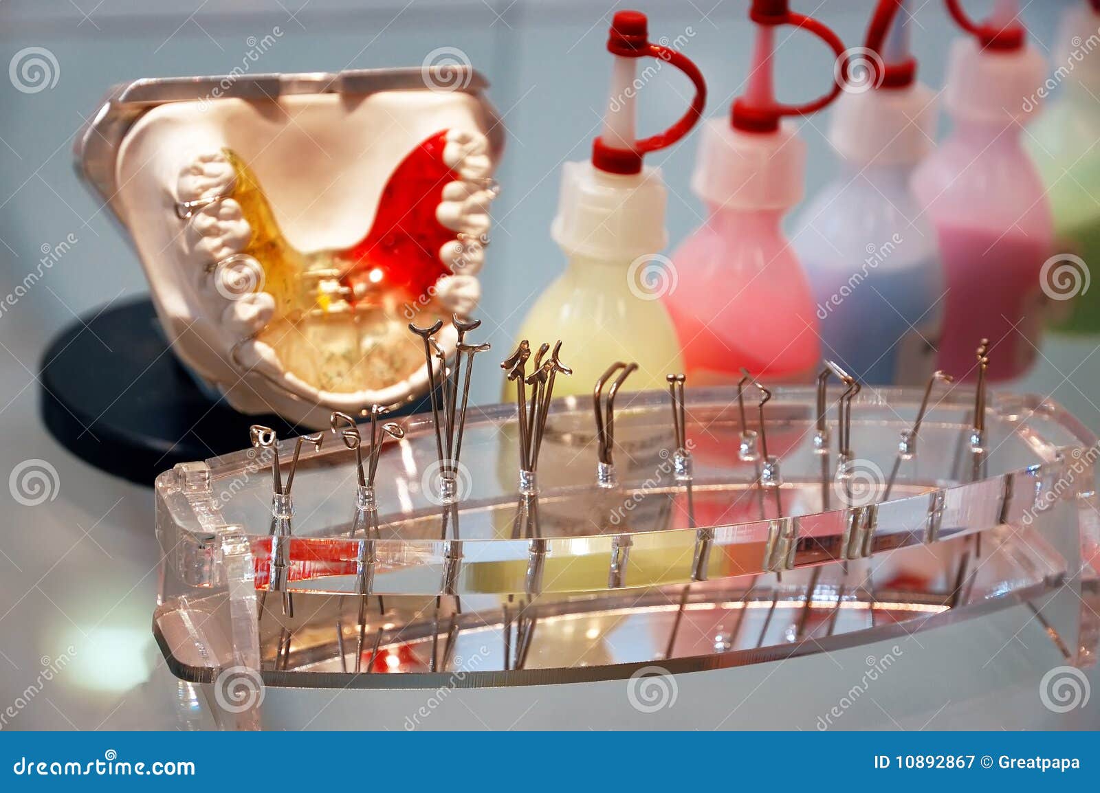 Dental tools and denture stock image. Image of person - 10892867