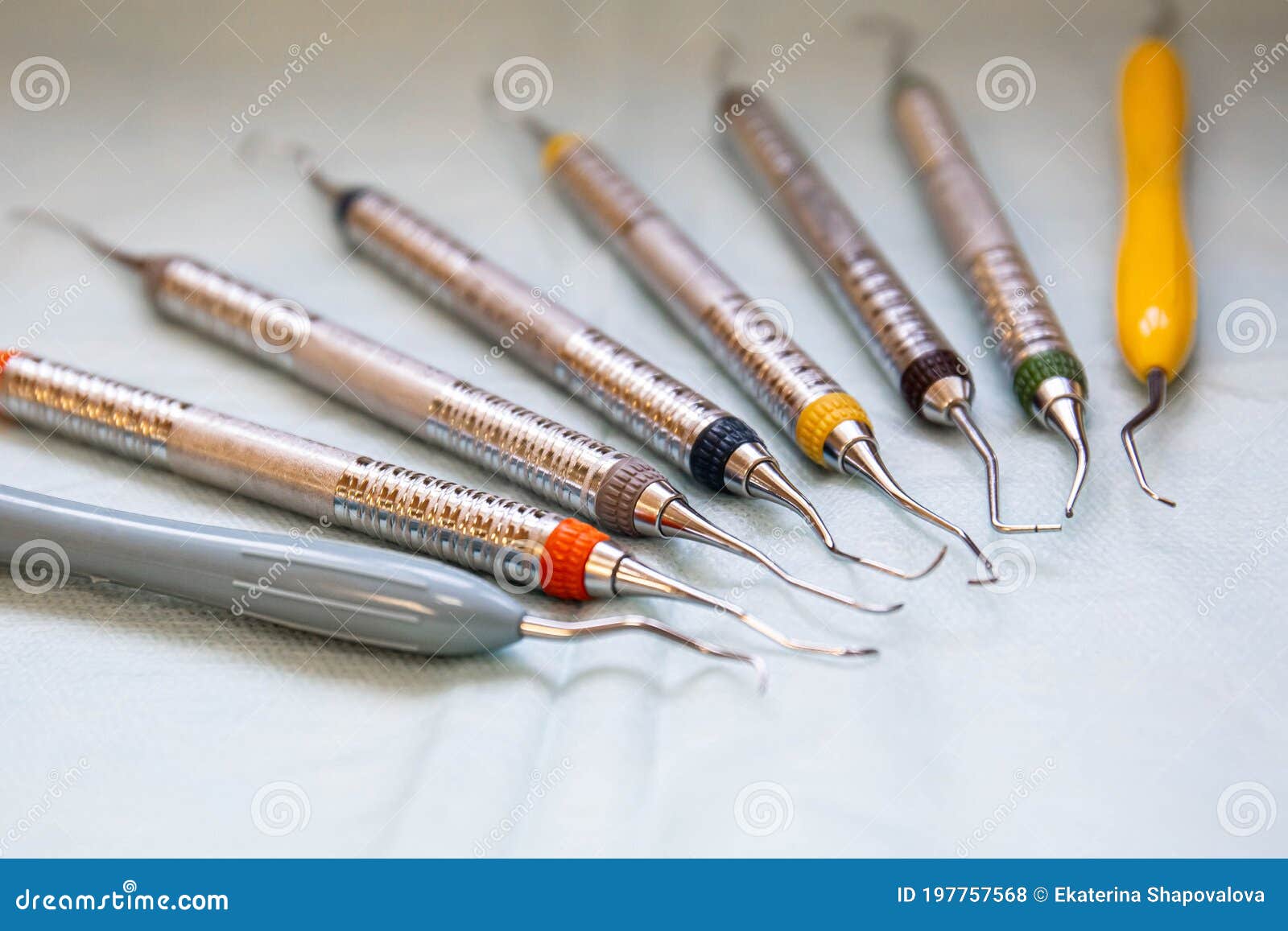 Dental Tools Set for Treatment Teeth Stock Photo - Image of steel ...