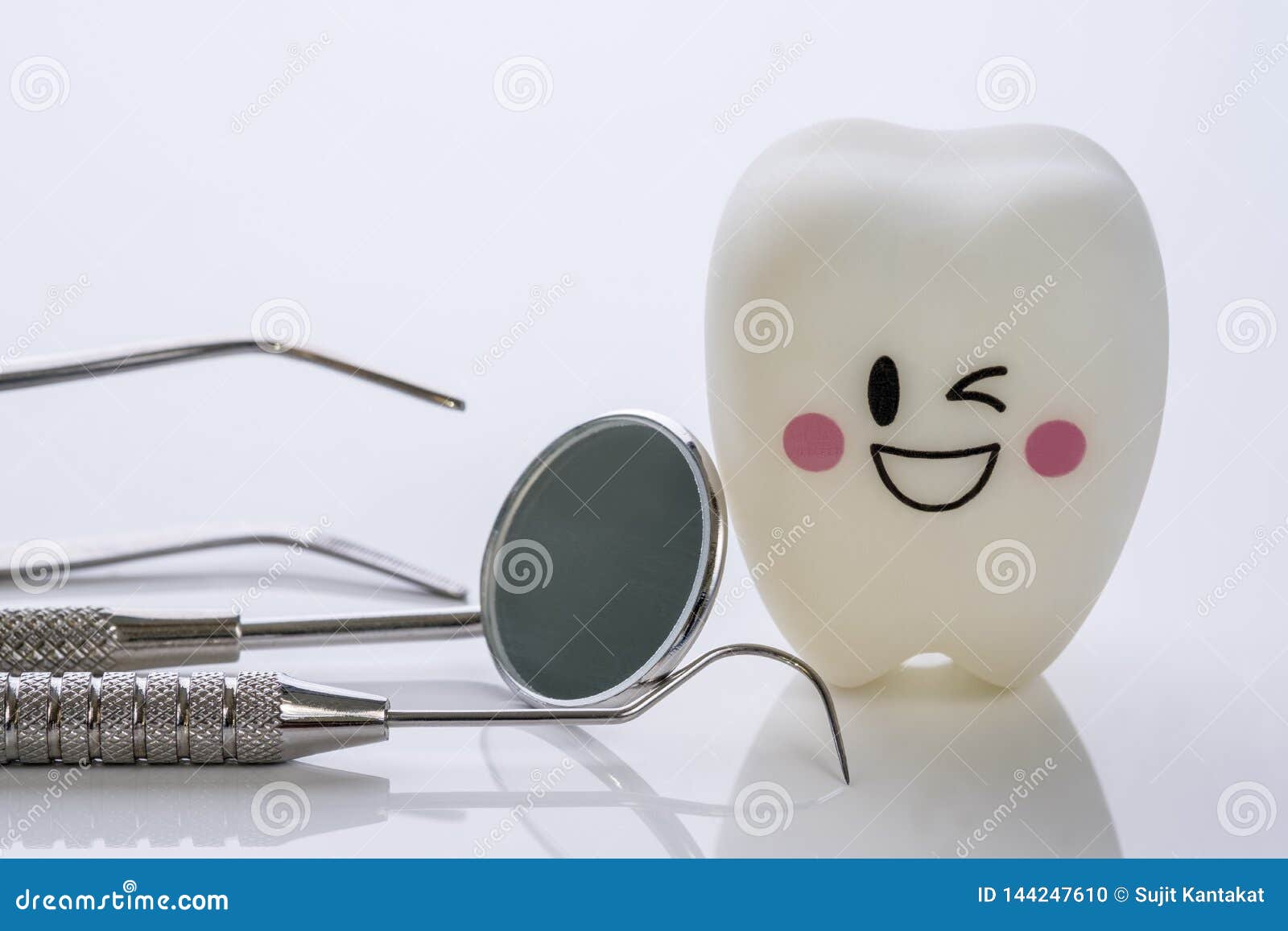 Dental Tools and Smile Teeth Model. Stock Photo - Image of medicine ...