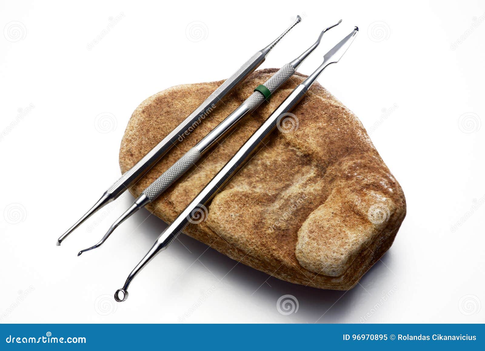 Dental Tools on a Stone .Concept Caries Stock Image - Image of ...