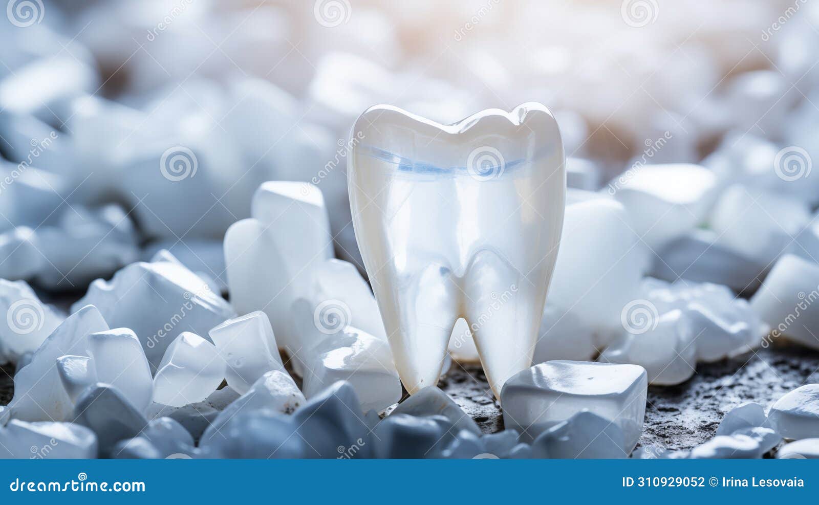 Dental Tooth Model and Broken Ceramic Tooth on Wooden Table Background ...