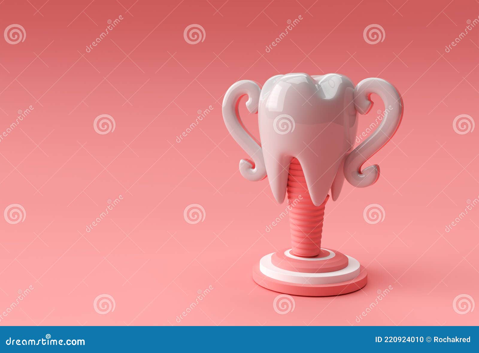 Dental Trophy Model of Premolar Tooth 3D Rendering Stock Illustration ...