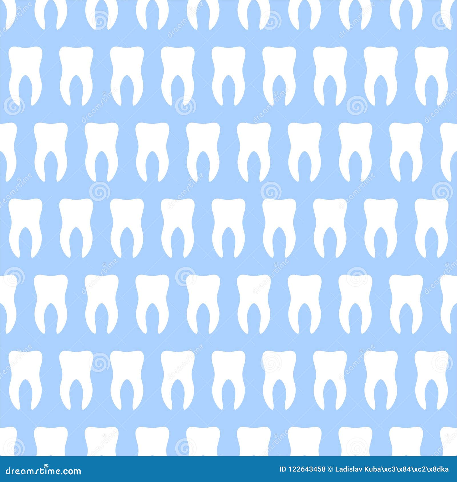 Dental Vector Background with Blue Teeth in a Row Side by Side and ...