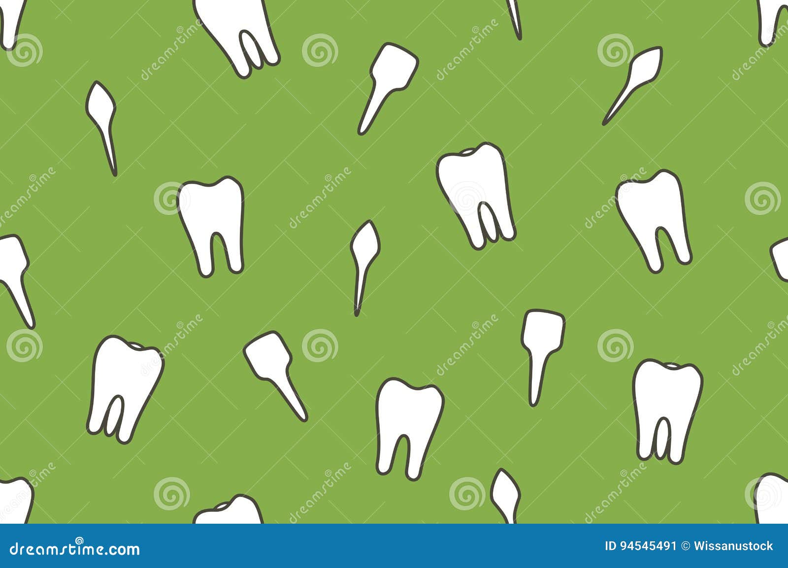Dental Vector Seamless Pattern - Tooth Type Stock Vector - Illustration ...