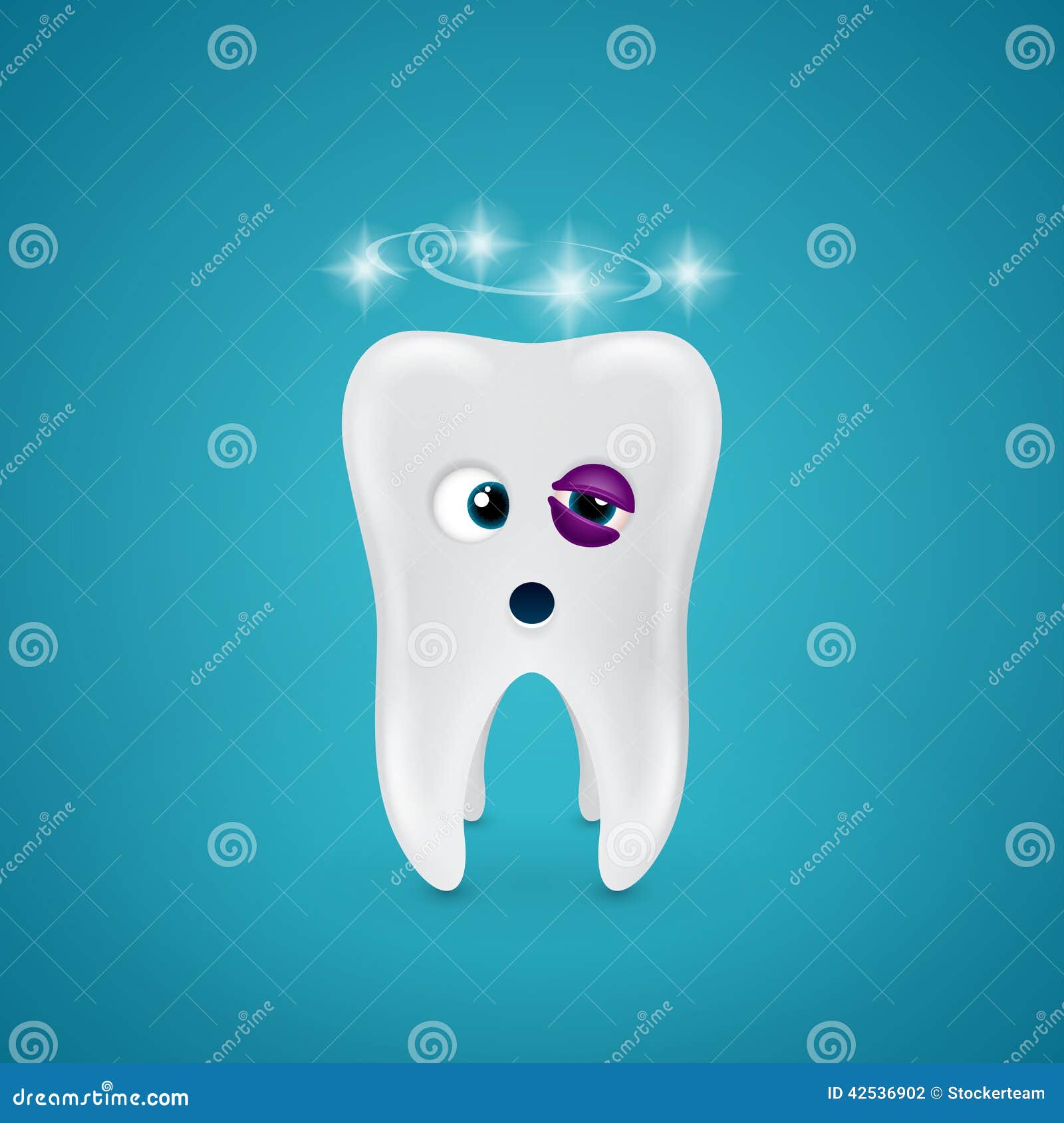 Dente Com Um Olho Roxo E Uma Vertigem Ilustração Stock - Ilustração de ...