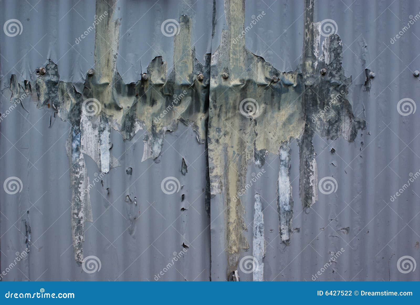 Dented and Peeling Corrugated Iron Wall Stock Photo - Image of damaged ...