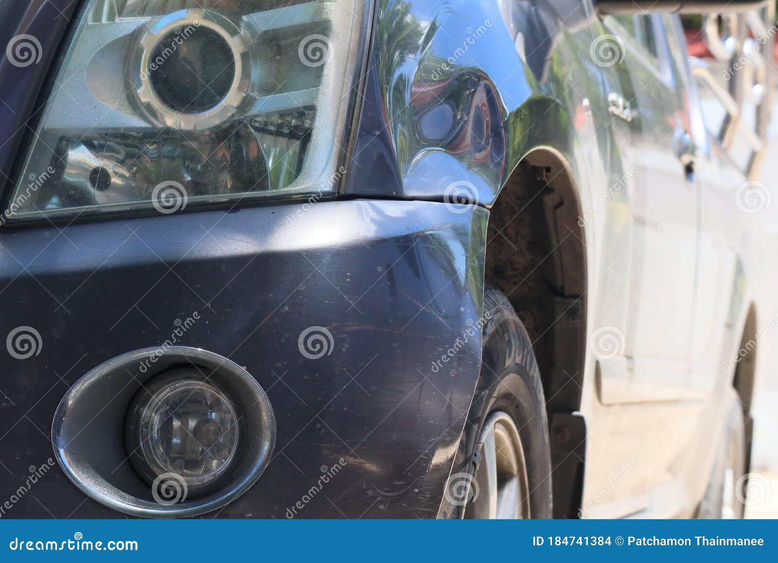 The Dented Side of the Car Body and Rust from Car Collisions, Old Car ...