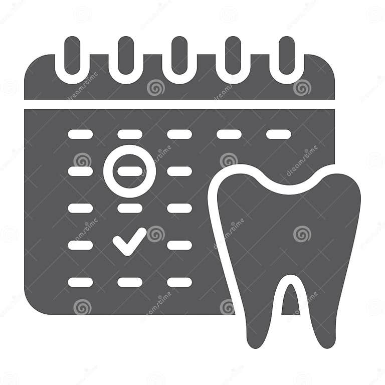 Dentist Appointment Glyph Icon, Schedule and Dental, Calendar Sign ...