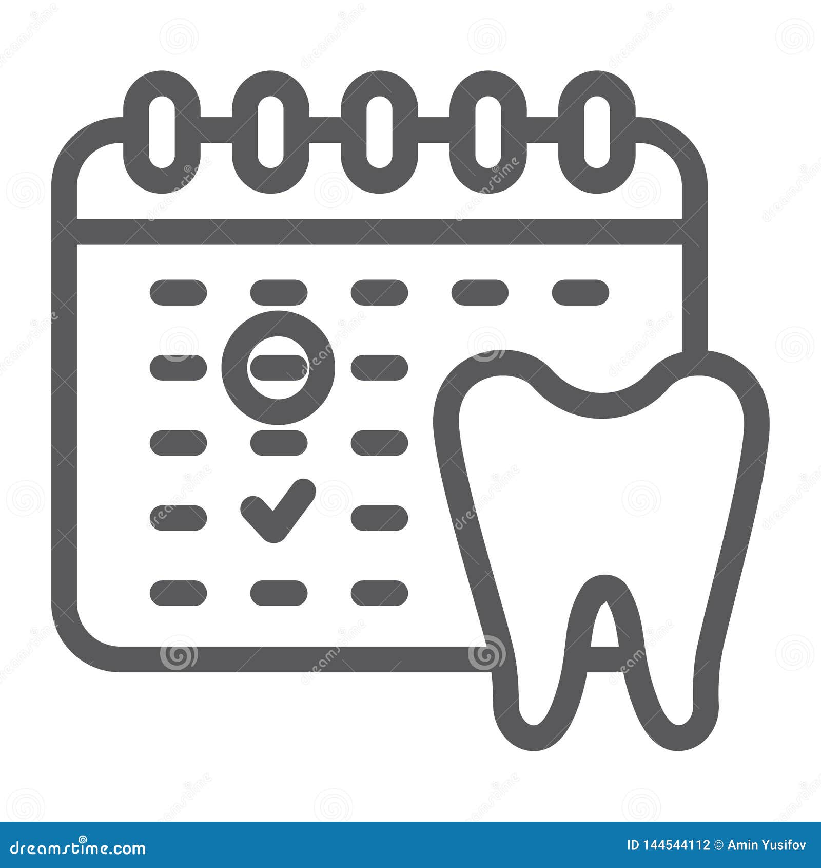 Dentist Appointment Line Icon, Schedule and Dental, Calendar Sign ...