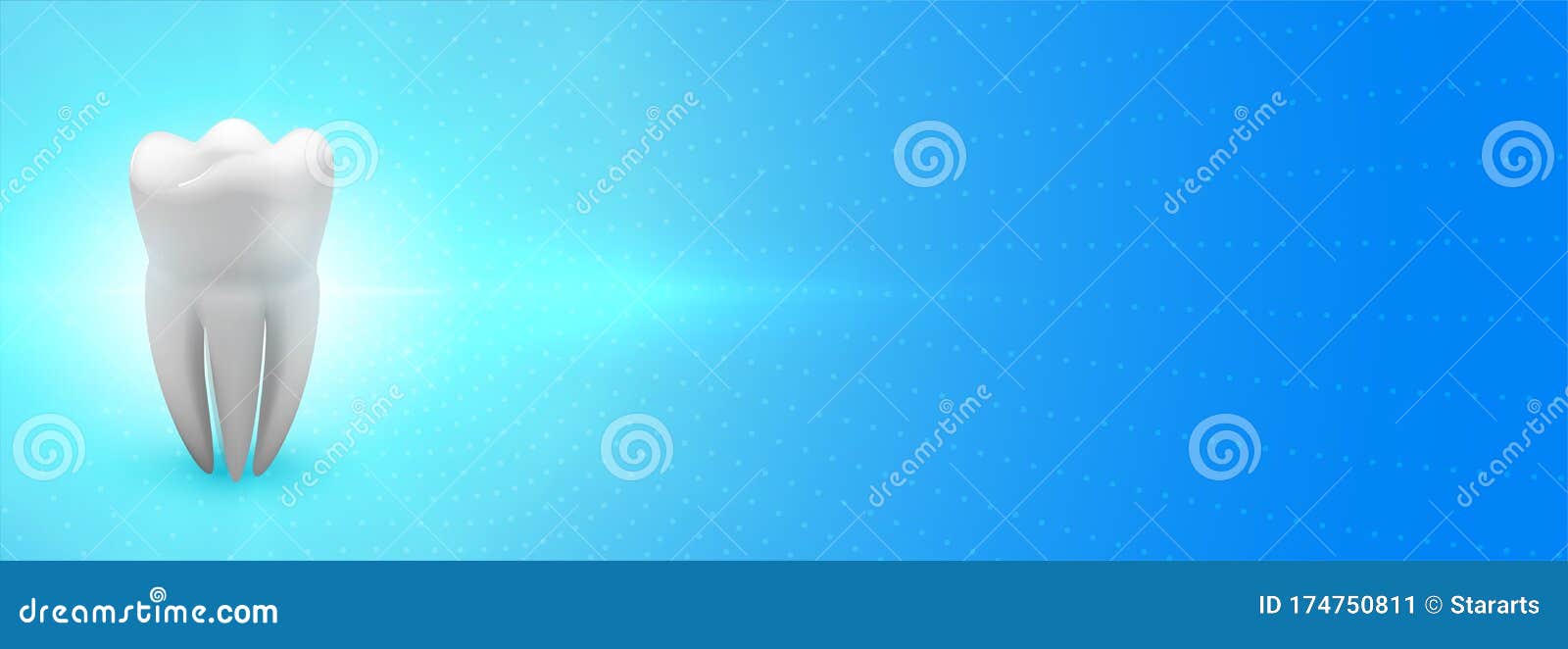 Dentist Banner With Syringe And Tooth Symbols Cartoon Vector ...