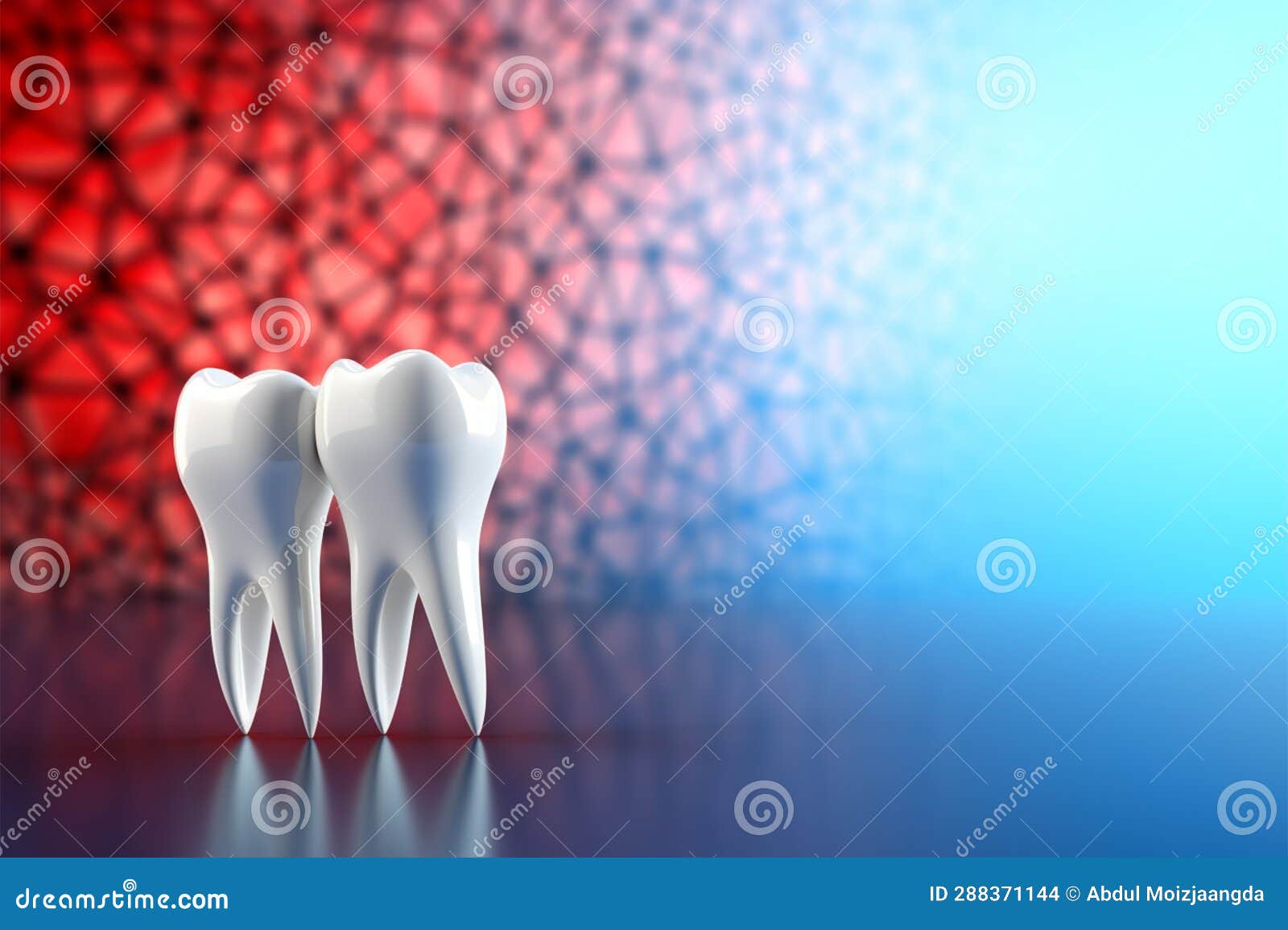 Dentist Banner Featuring 3D Teeth and Space for Text Stock Illustration ...