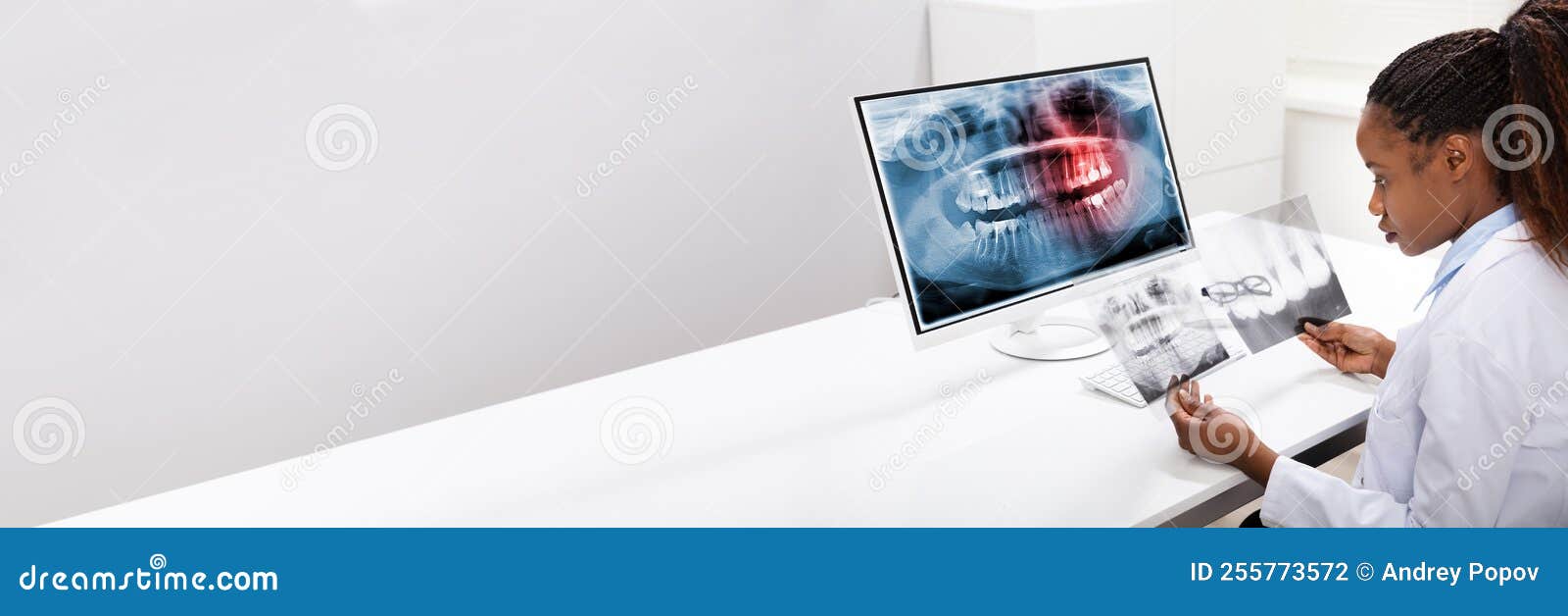 Dentist Doctor Using Computer Technology Stock Photo - Image of dental ...
