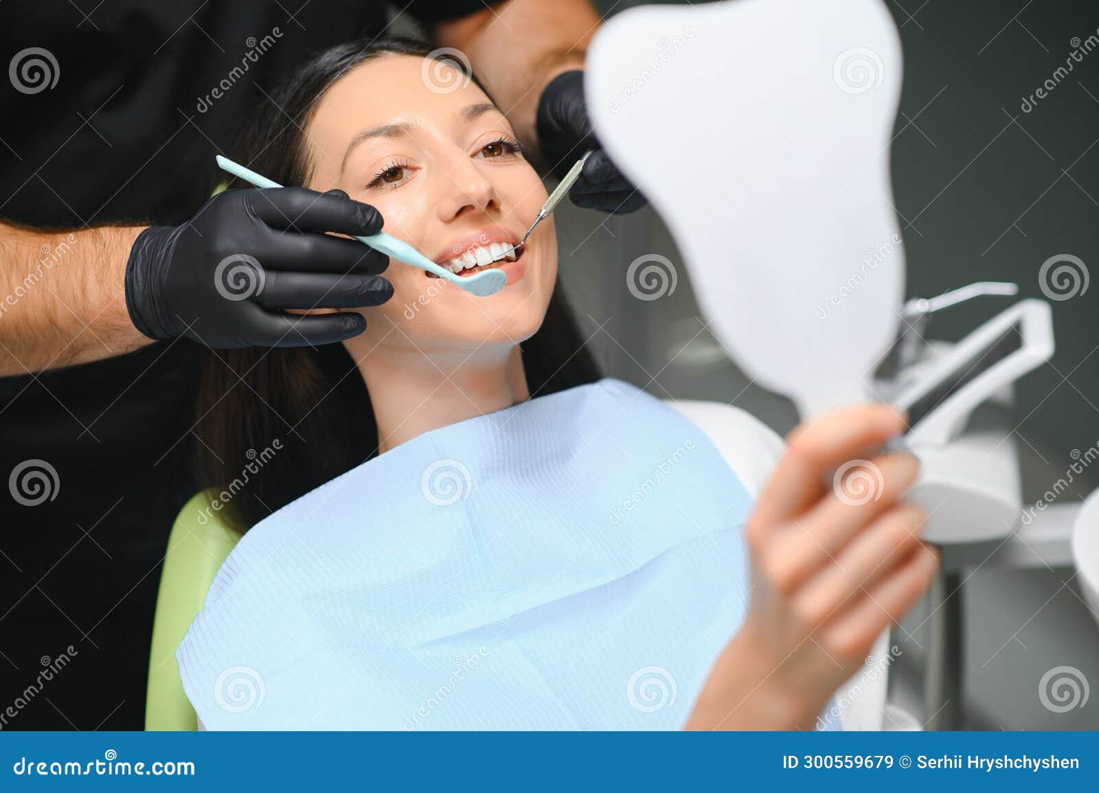 Dentist Examining a Patient S Teeth in the Dentist Stock Image - Image ...