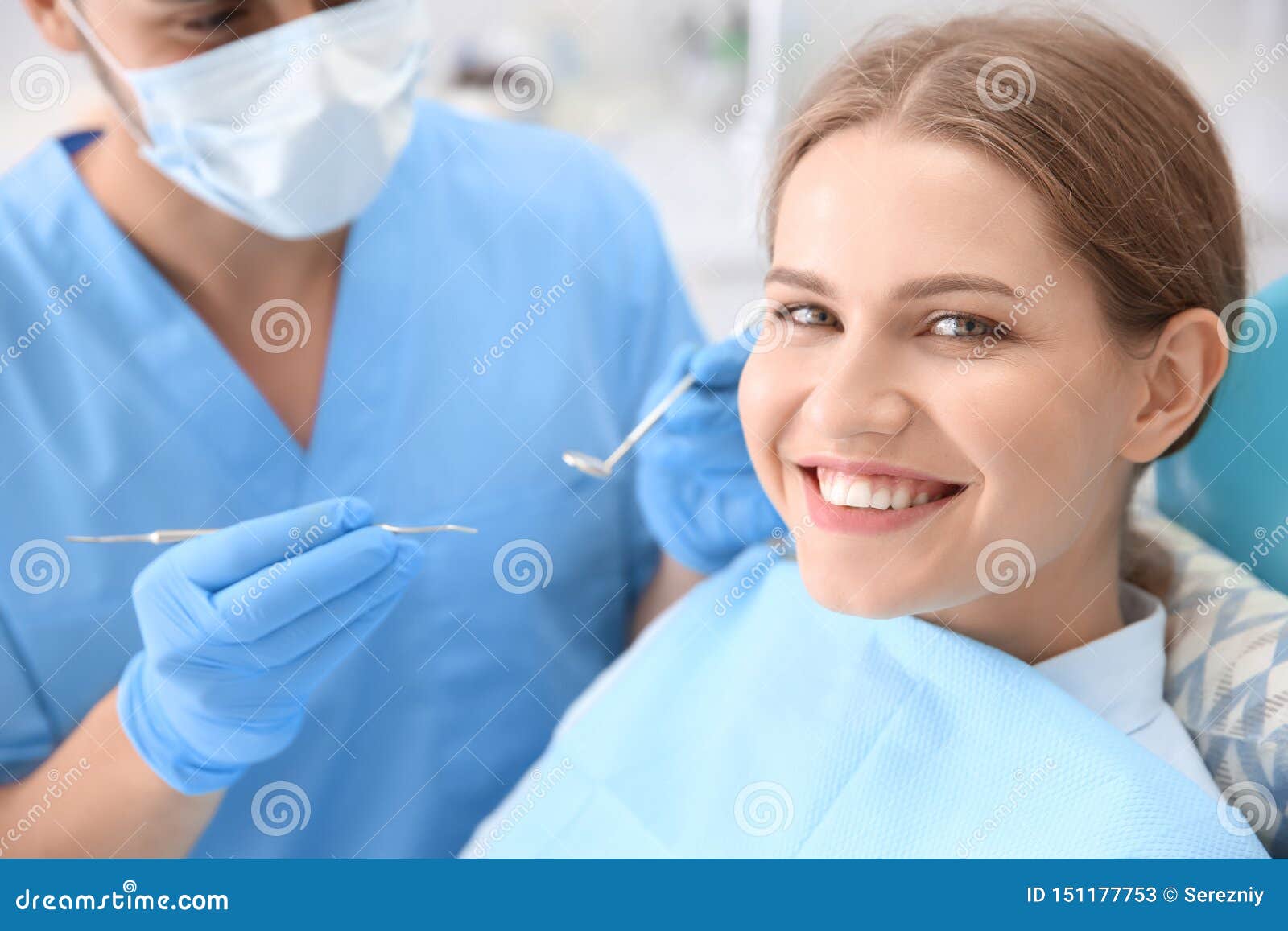Dentist Examining Patient S Teeth in Clinic Stock Image - Image of ...