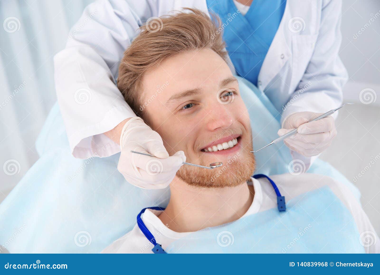 Dentist Examining Patient`s Teet in Clinic Stock Photo - Image of ...
