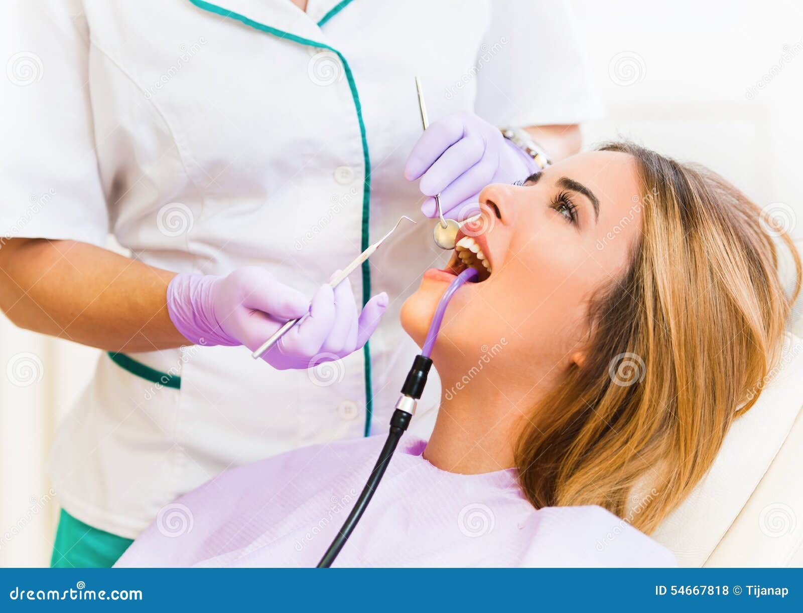 Dentist Examining Teeth at Dental Office Stock Photo - Image of people ...