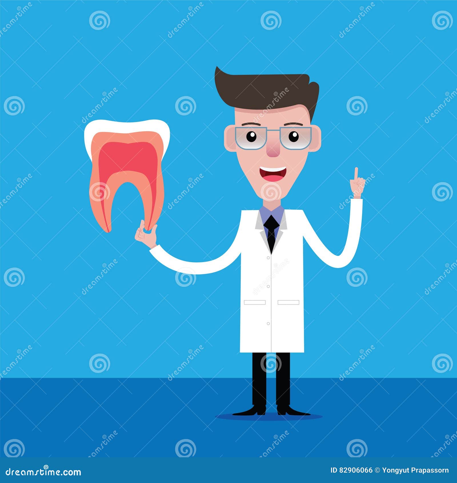 Dentist explaining teeth stock vector. Illustration of professional ...