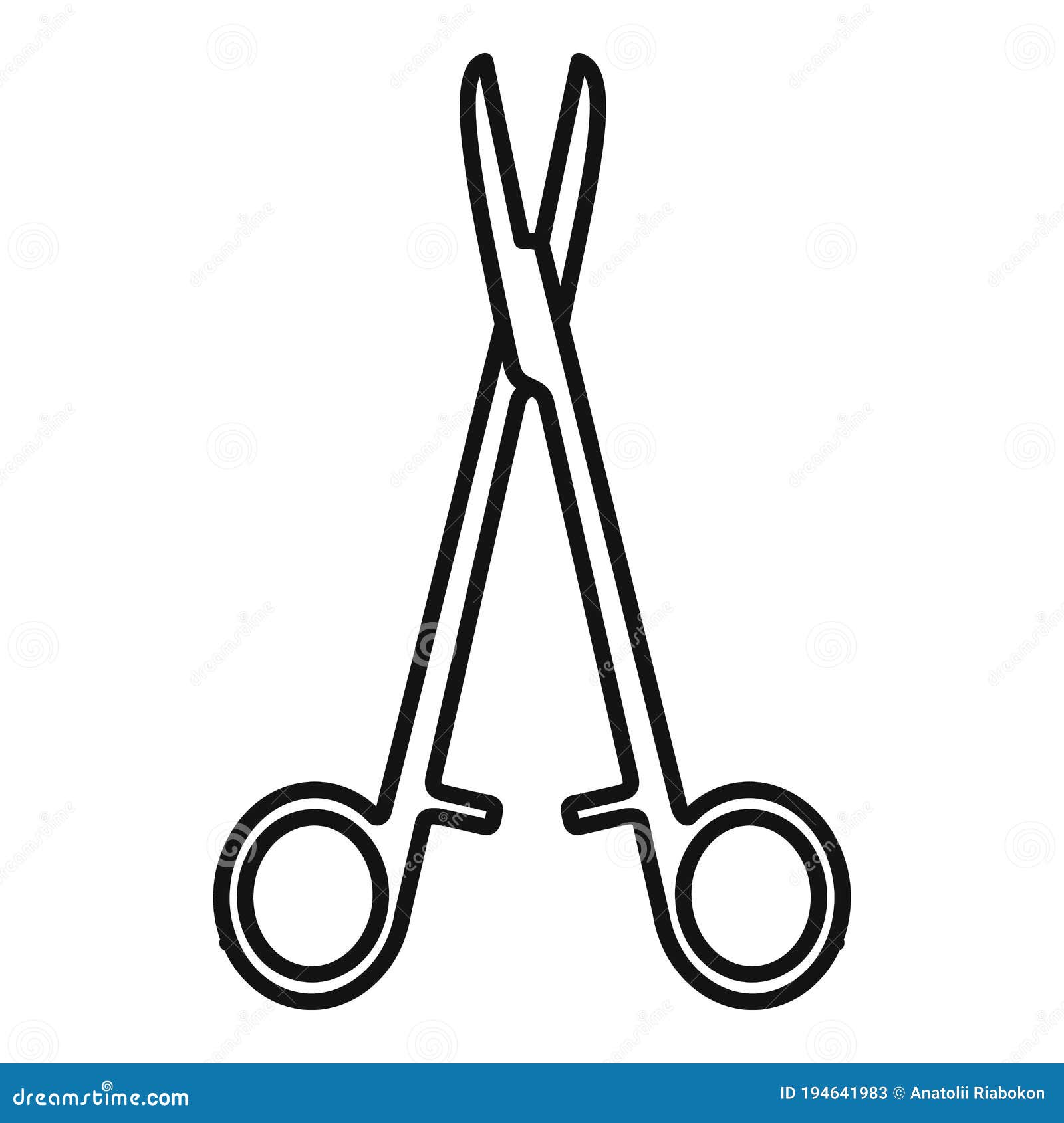 Outline Forceps Vector Icon. Isolated Black Simple Line Element ...