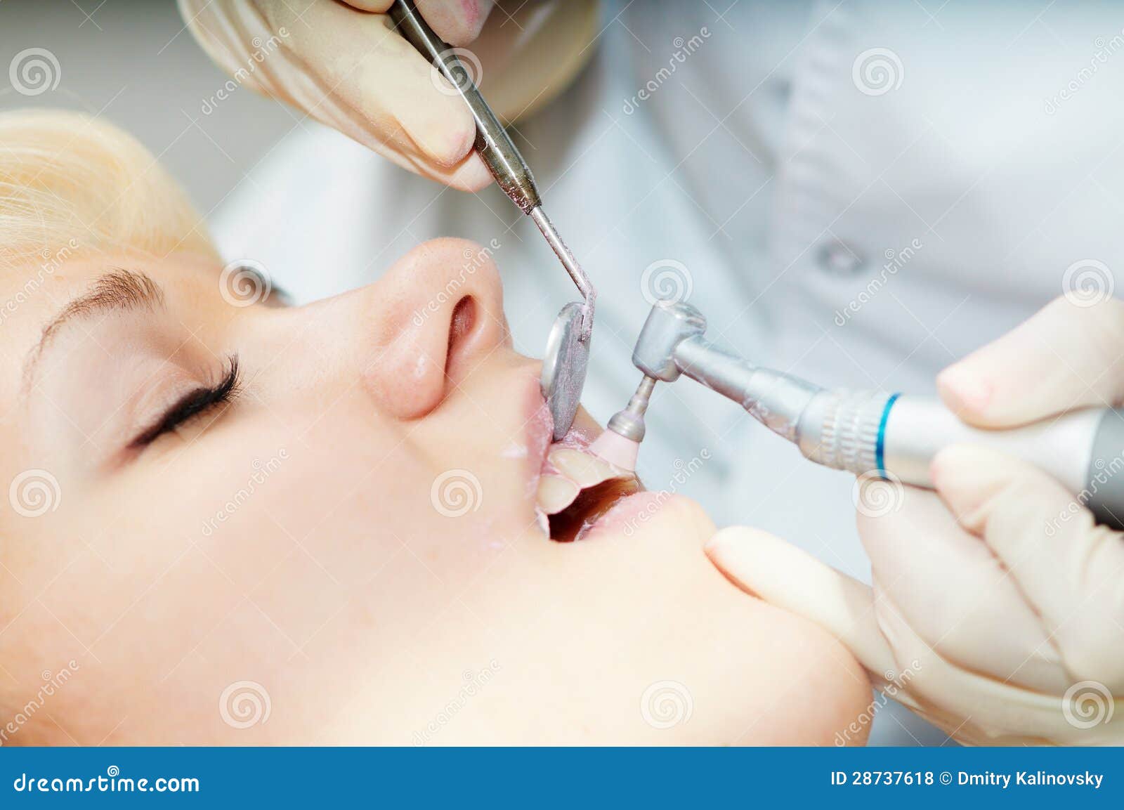 Dentist Healthcare Teeth Polishing Work Stock Photo - Image of dentist ...