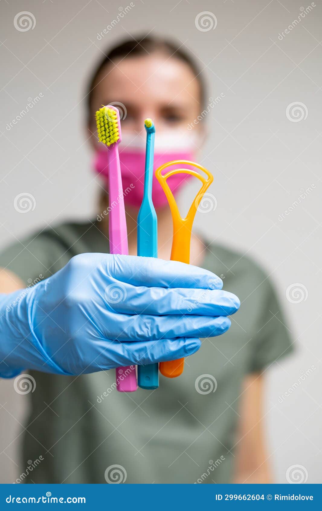 Dentist Holding Different Toothbrushes in Dentist Hand, Stock Photo ...