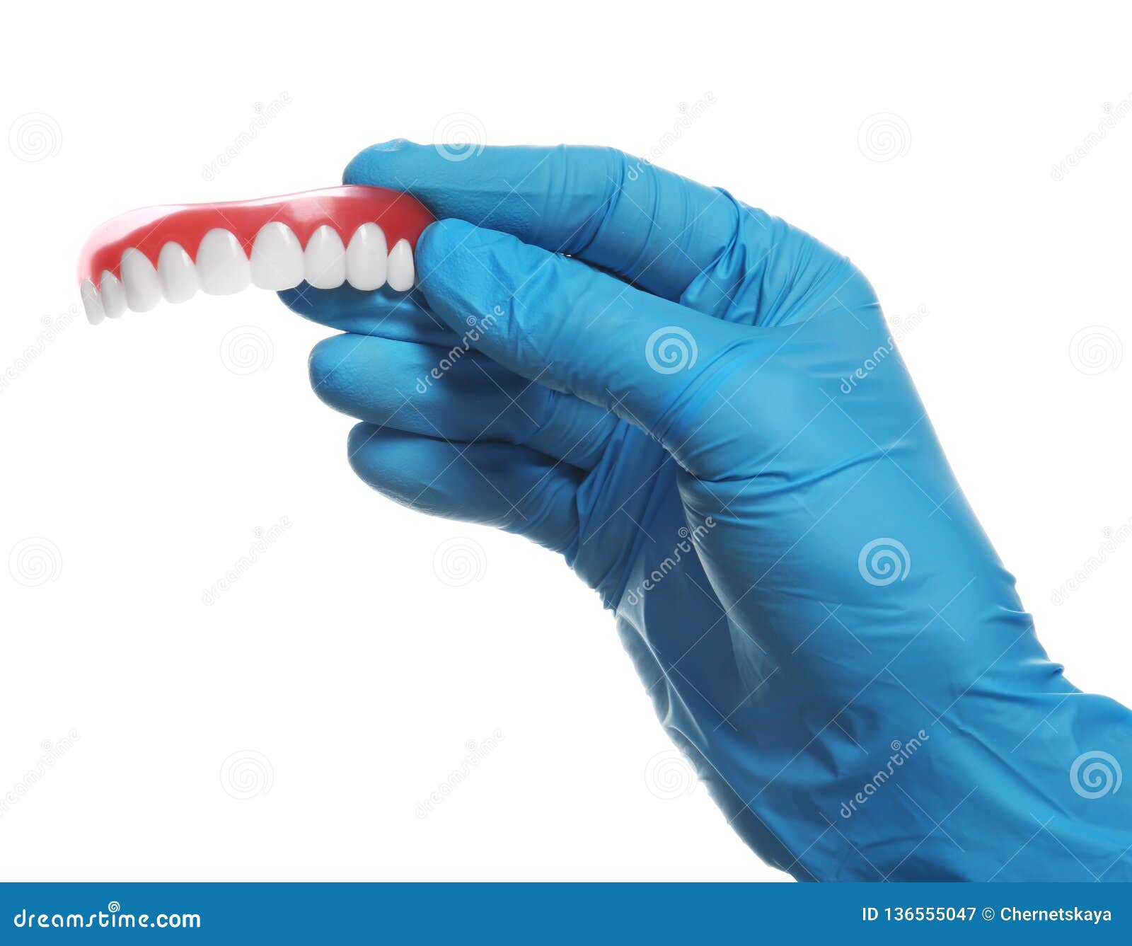 Dentist Holding Teeth Cover on White Stock Image - Image of doctor ...