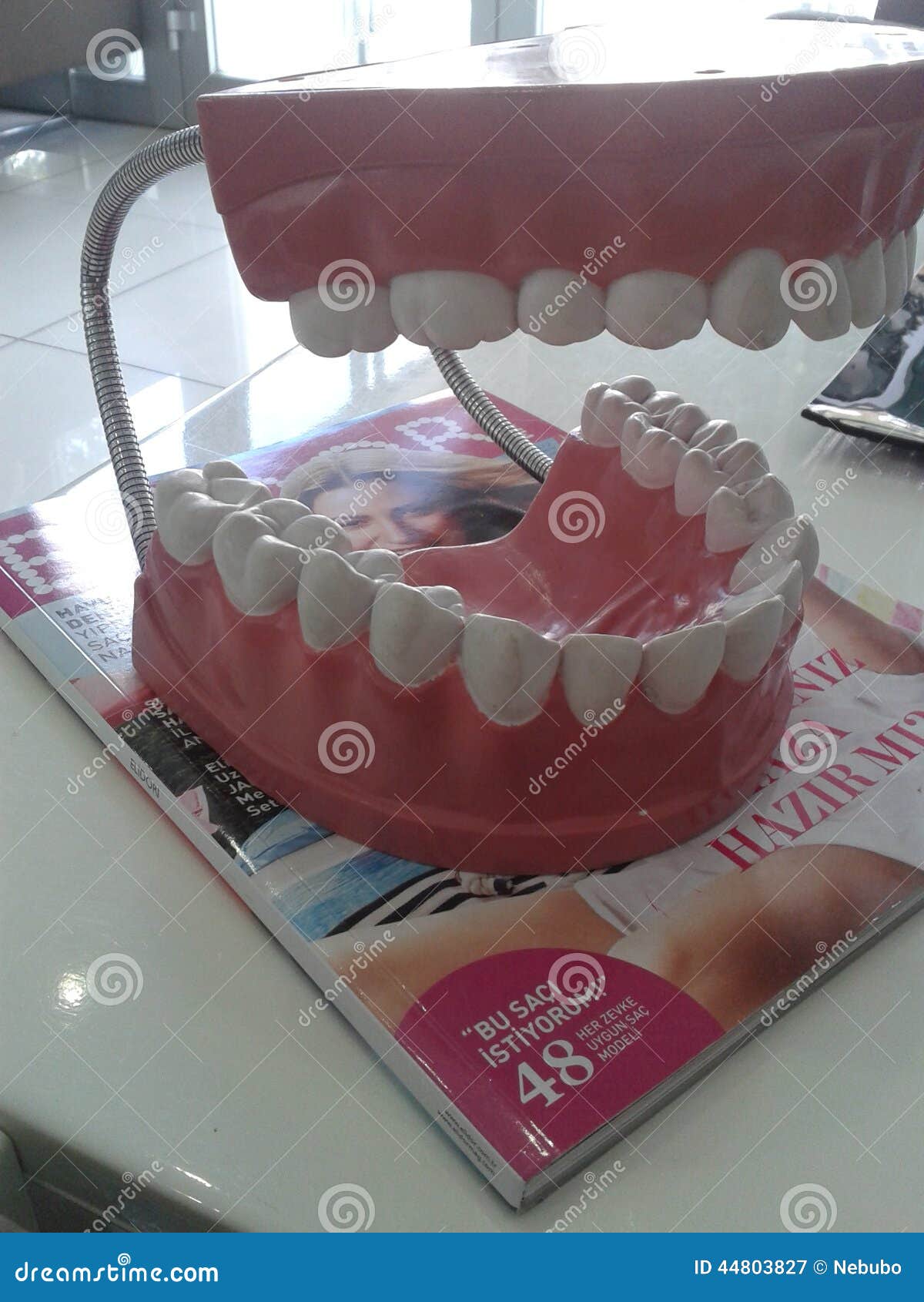 Dentist Huge Teeth on Desk and a Magazine Editorial Photography - Image ...