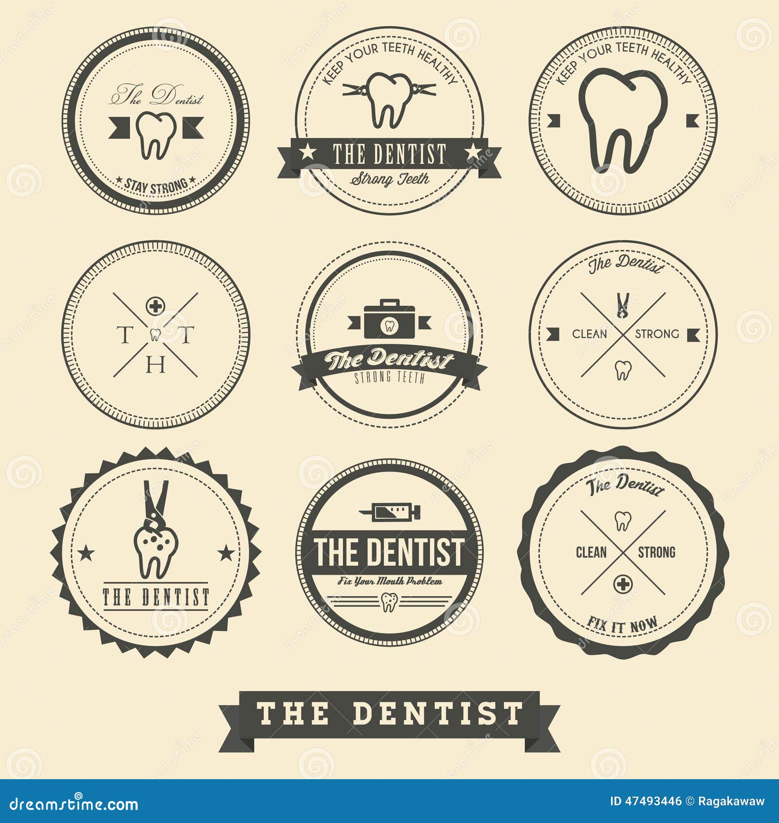 Dentist Label Design stock vector. Illustration of creative - 47493446