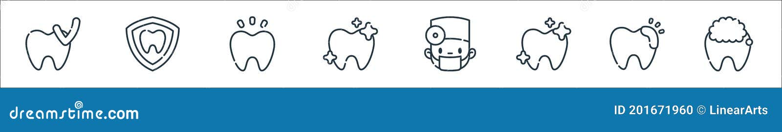 Dentist Line Icons. Linear Set Stock Vector - Illustration of care ...
