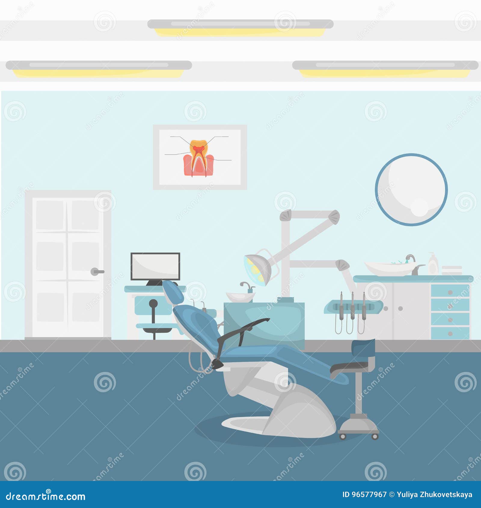 The Dentist Office Color Detailed Banner for Web and Mobile Design ...