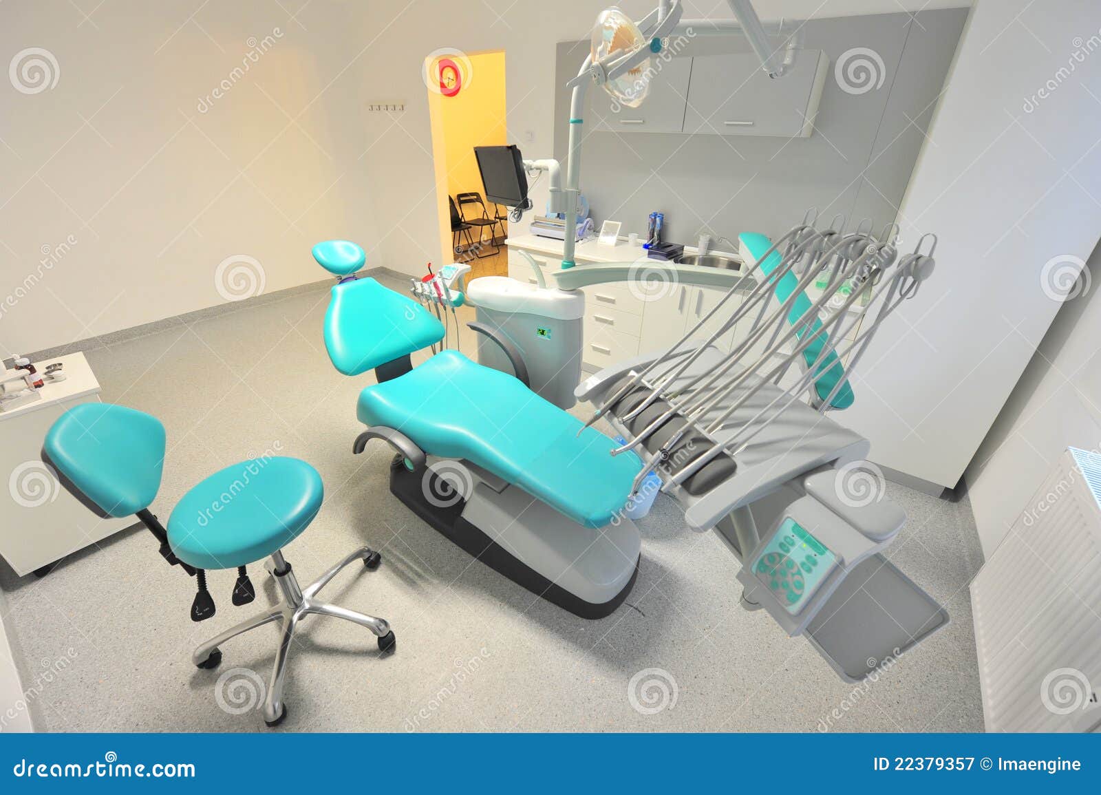 Dentist Office - Reclining Chair and Utensils Stock Image - Image of ...
