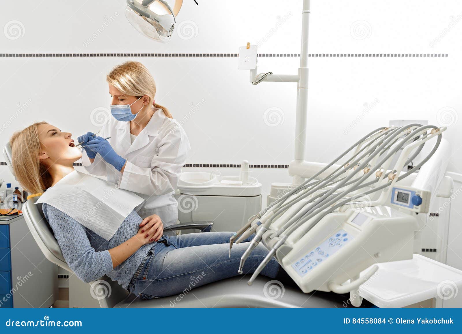 Dentist Operating Tools in Oral Cavity of Patient Stock Photo - Image ...