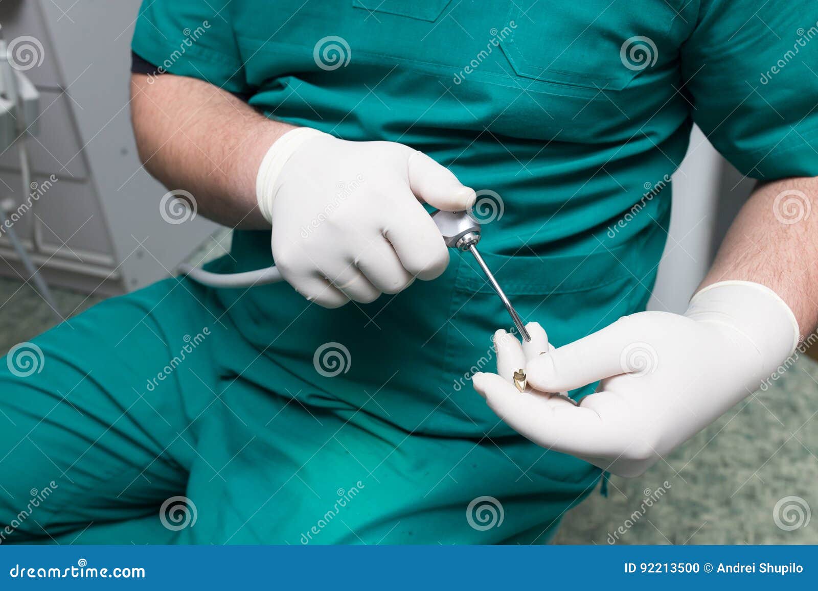 A Dentist Prepares an Implant in the Clinic Stock Photo - Image of ...