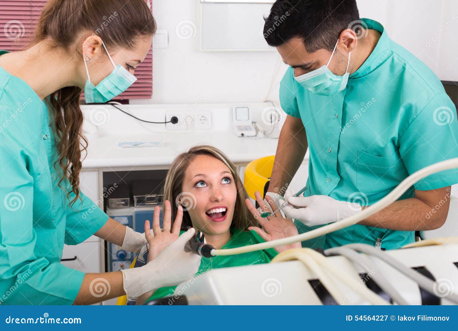 Dentist and scared patient stock image. Image of adult - 54564227