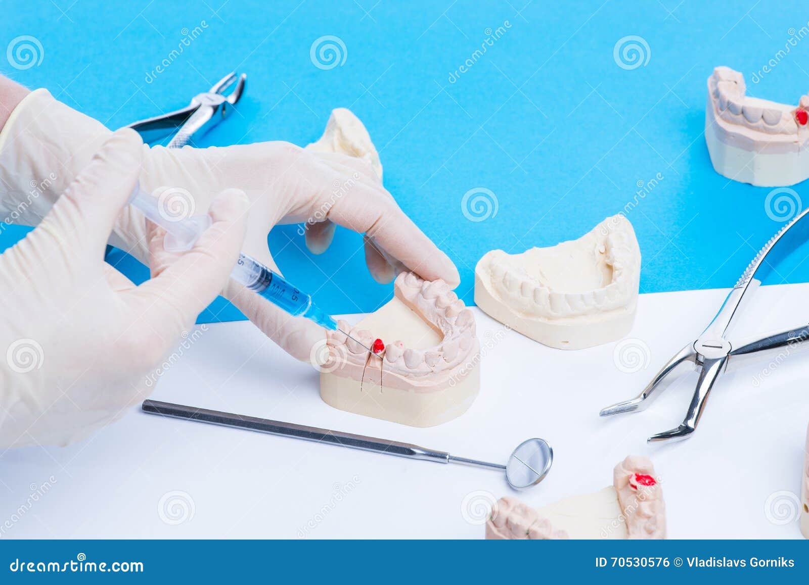 Dentist Shows How To Do the Injection Stock Photo - Image of medicine ...