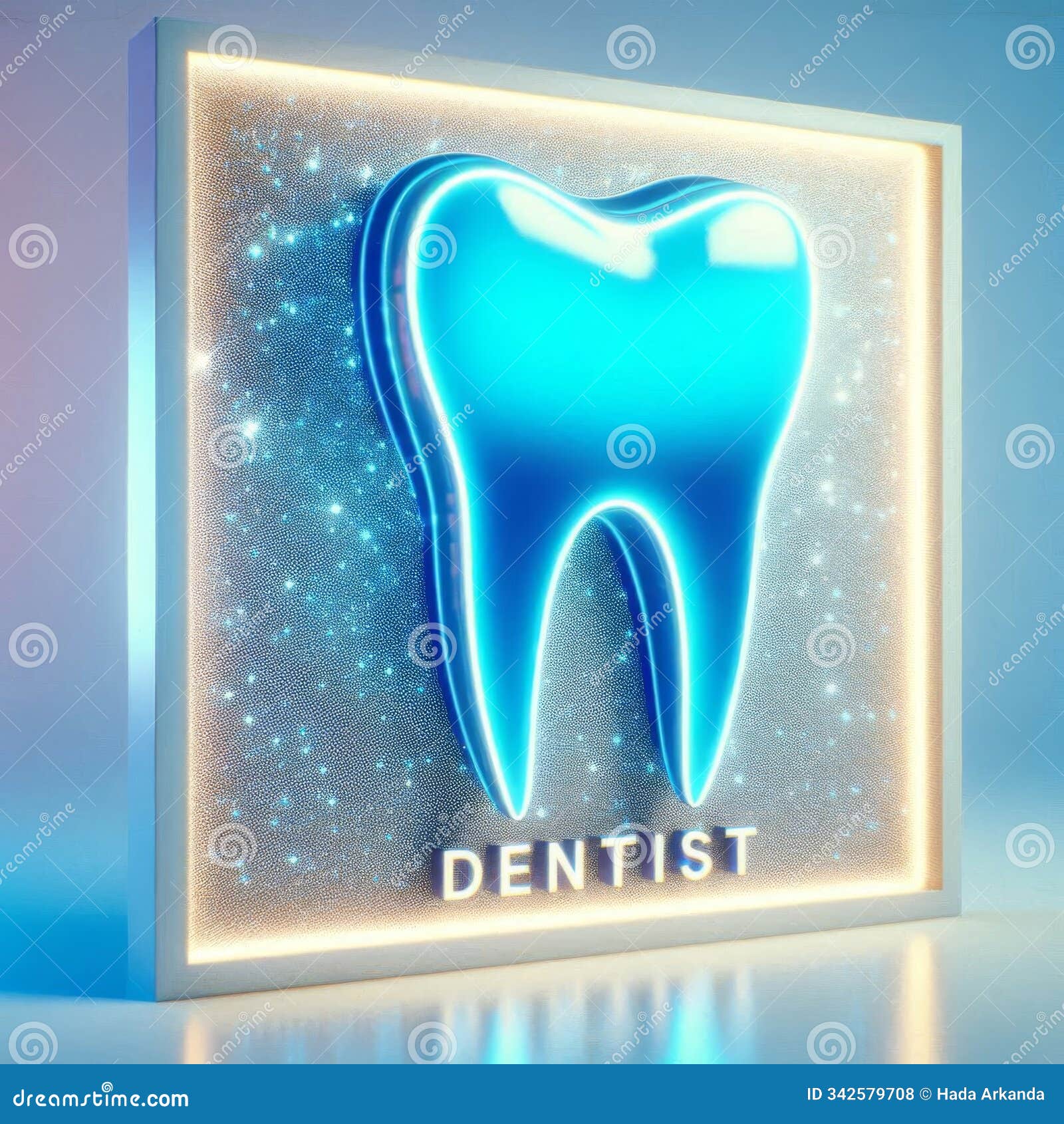 Dentist Sign with Tooth Graphic on White Background Stock Illustration ...