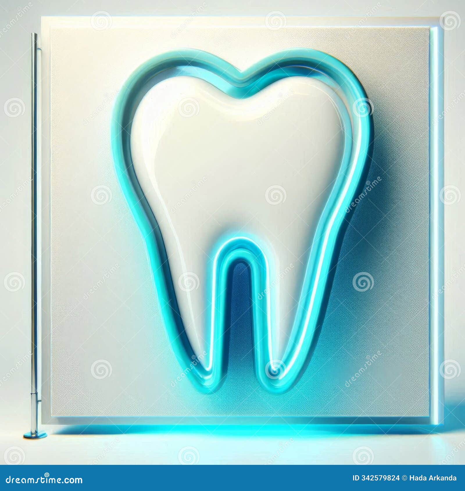 Dentist Sign with Tooth Graphic on White Background Stock Illustration ...