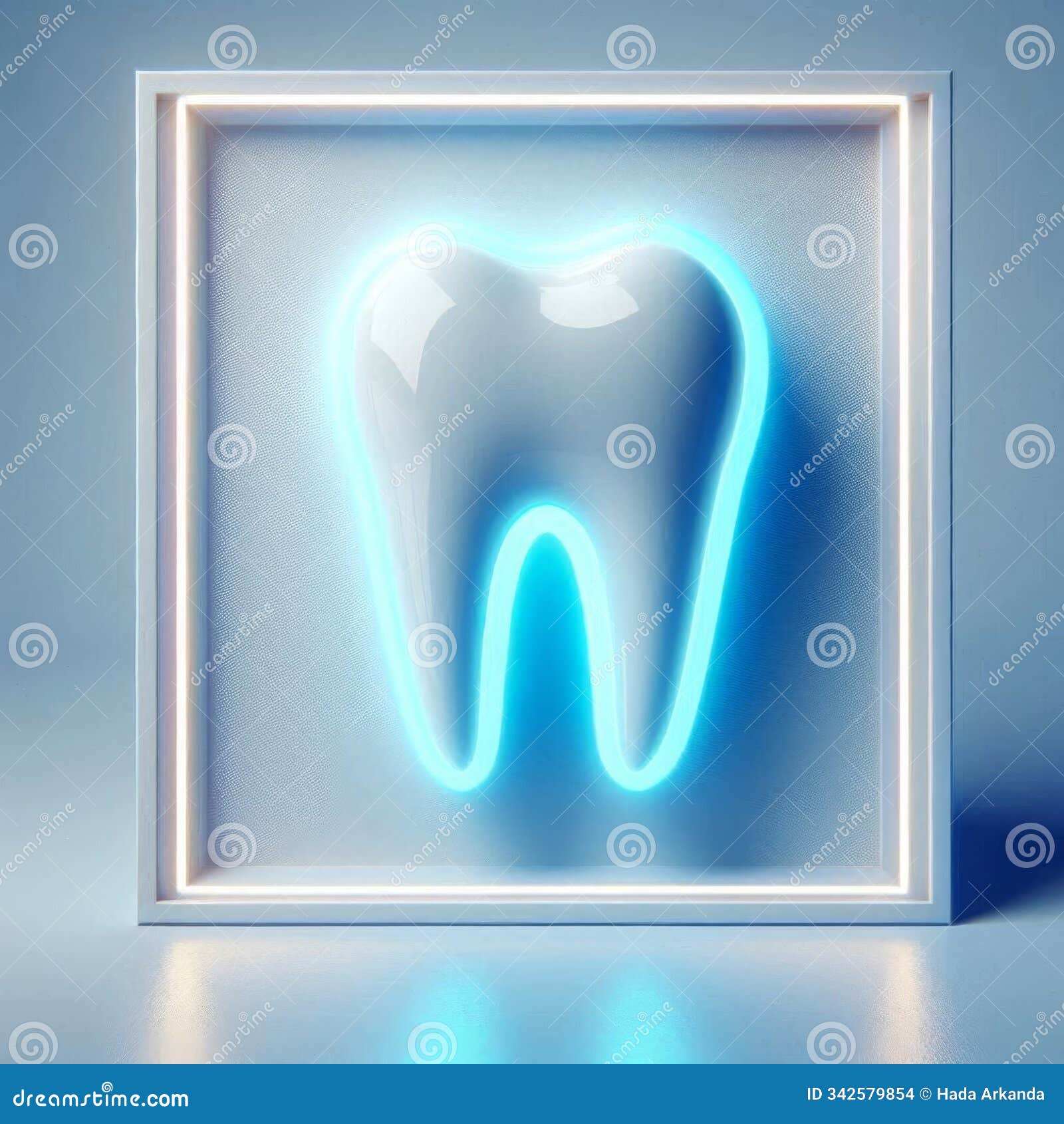 Dentist Sign with Tooth Graphic on White Background Stock Illustration ...