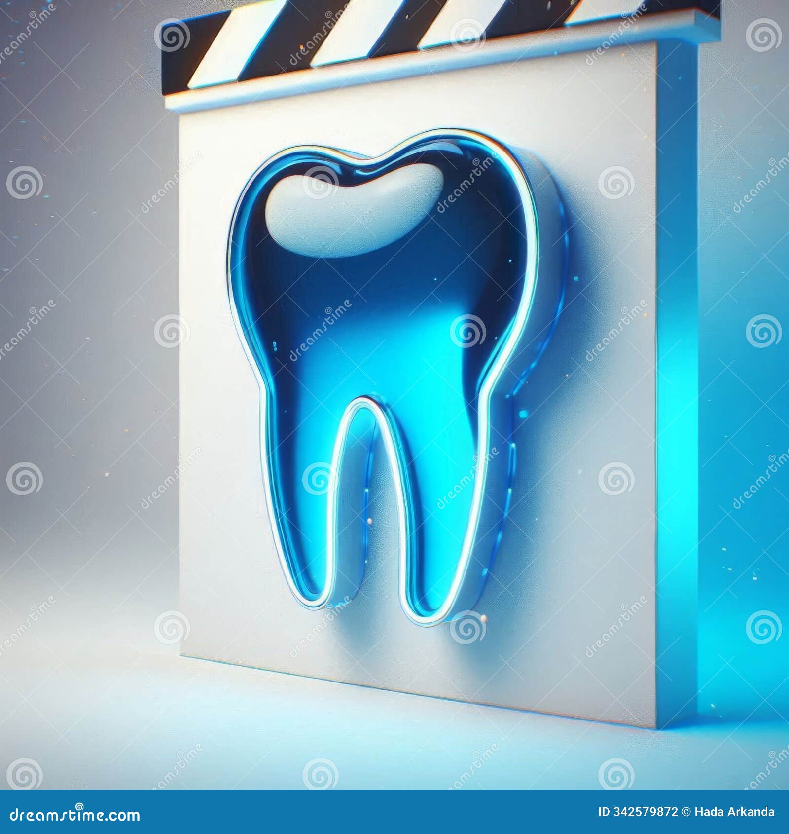 Dentist Sign with Tooth Graphic on White Background Stock Illustration ...