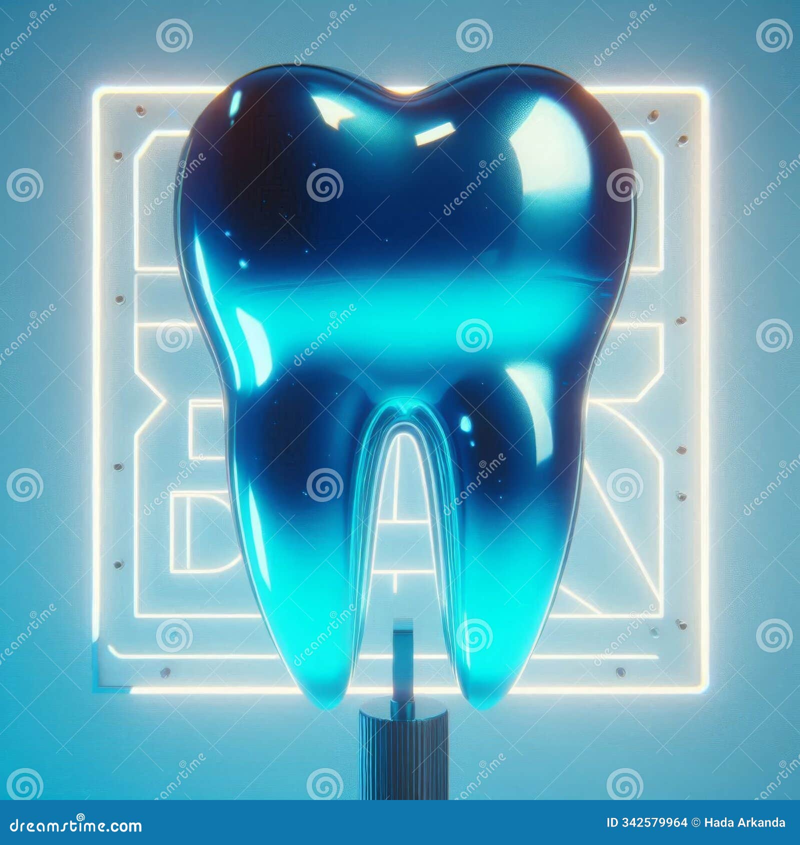Dentist Sign with Tooth Graphic on White Background Stock Illustration ...