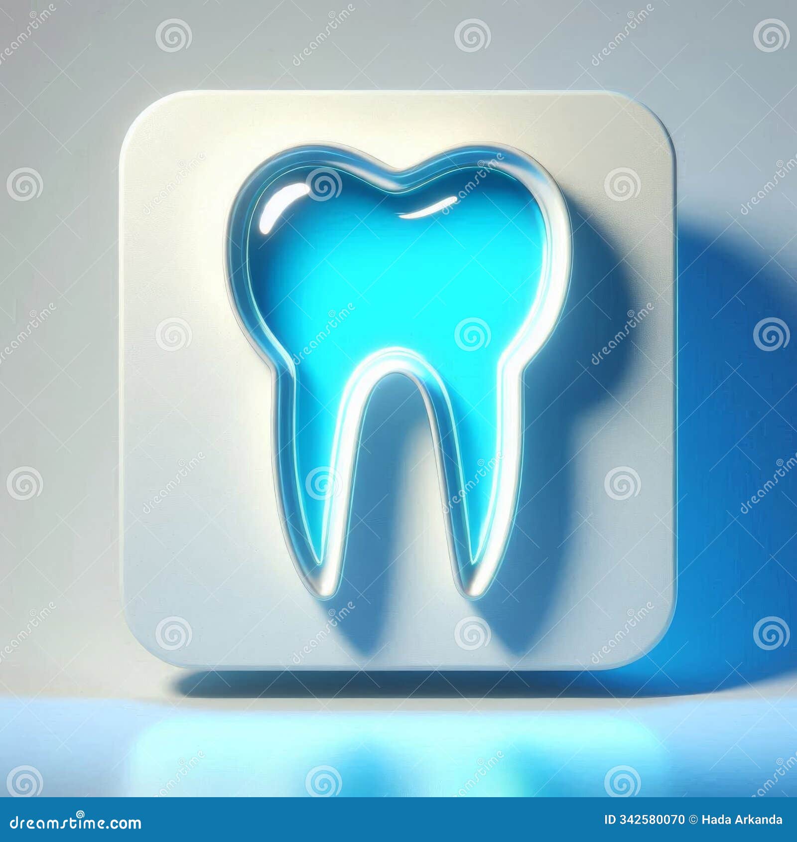 Dentist Sign with Tooth Graphic on White Background Stock Illustration ...